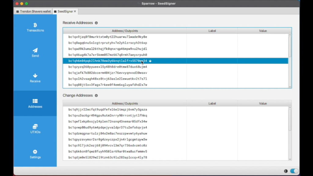 SeedSigner Bitcoin Wallet Receive